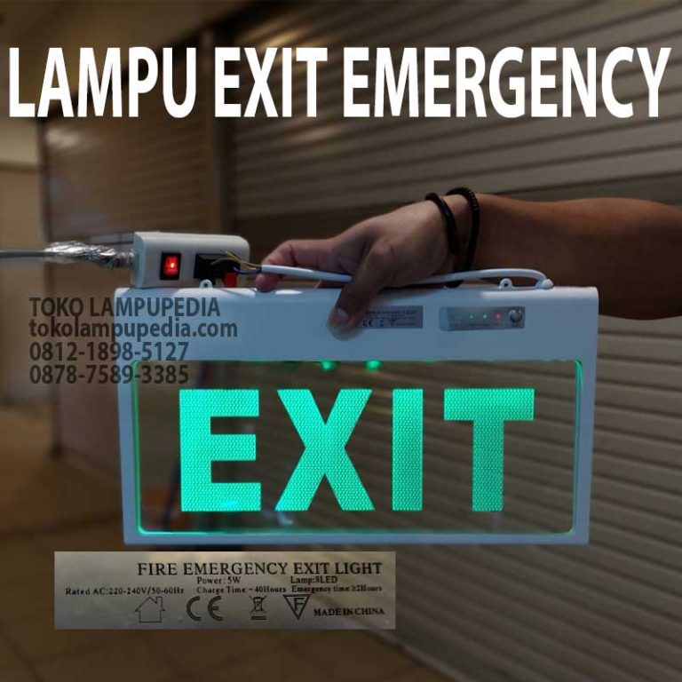 Lampu Emergency EXIT LED 5W Bening - Toko Lampupedia
